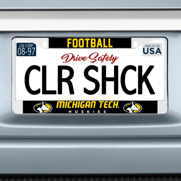 #40Aa Football License Plate Frame From Cdi | Michigan Tech University ...